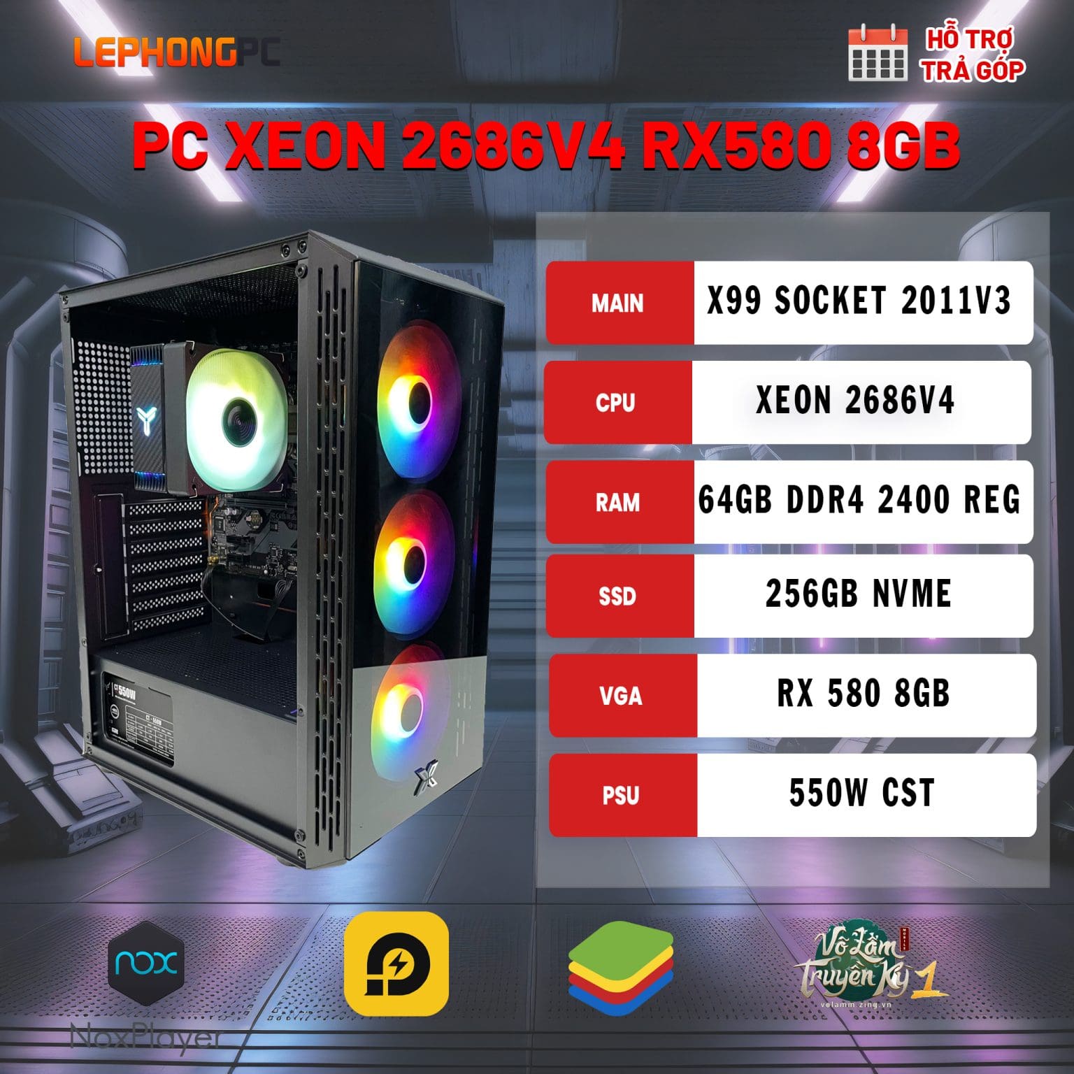 PC XEON 2686V4 RX580 8GB | NGUYỄN PHONG PC